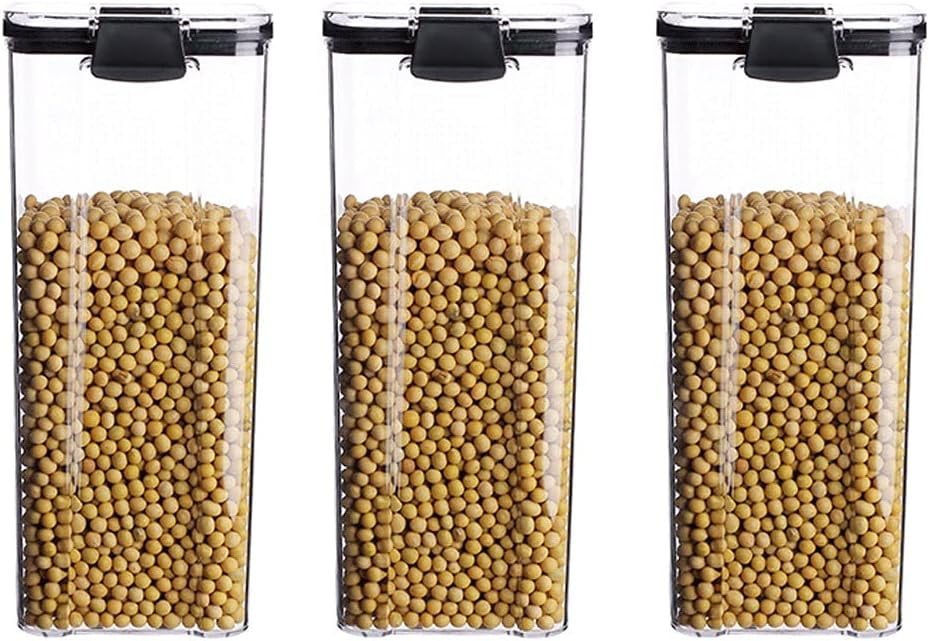 Cereal Container Storage Set 3 Piece Airtight Plastic Containers With ...