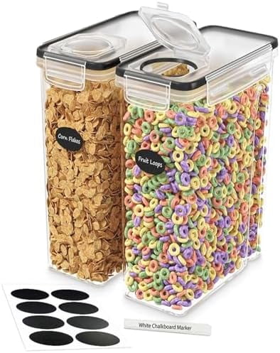 Cereal Containers Storage 2 Pack 135 fl. oz Cereal Dispenser Countertop ...