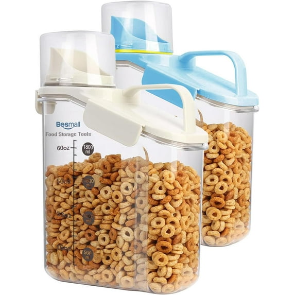 Cereal Containers Storage,2L Airtight Large Dry Food Storage Containers ...