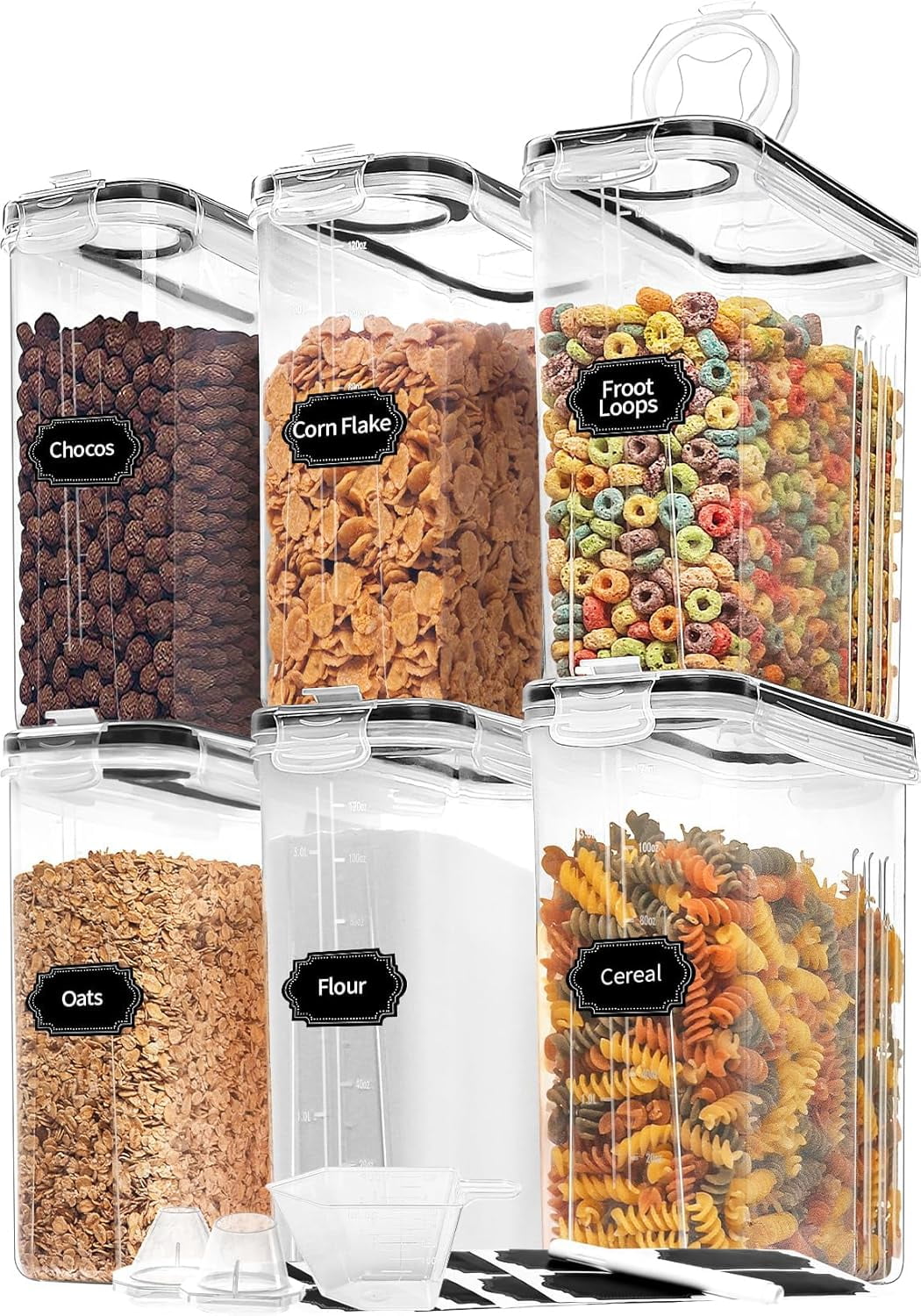 Cereal Containers Storage , Airtight Food Storage Containers with Pour ...