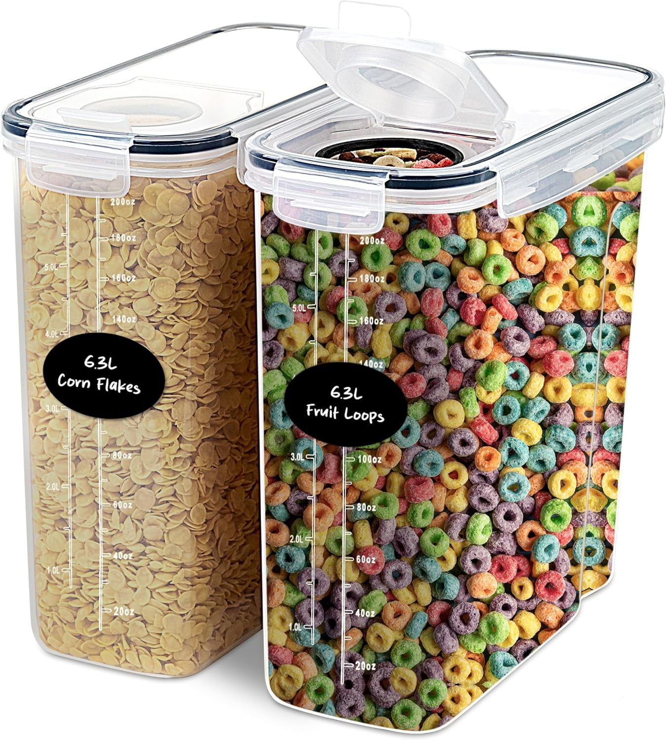 Cereal Containers Storage Cereal Dispenser Countertop, Airtight Food ...