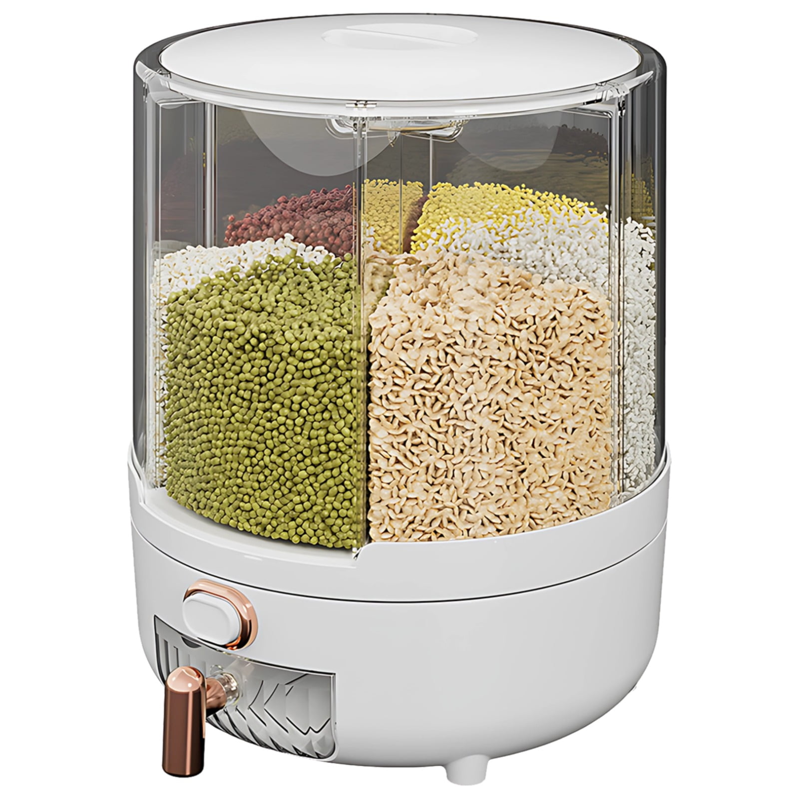Cereal Containers Storage Dispenser, Large 360 Rotating Dry Food ...