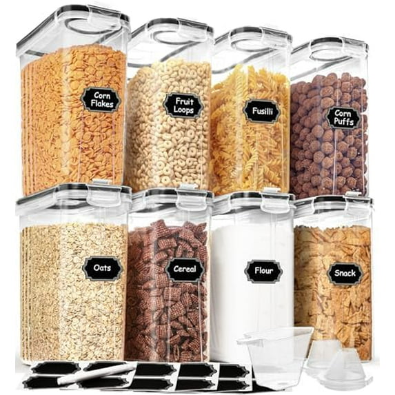 Cereal Containers Storage Set (4L / 135.2oz), 6PCS Airtight Food ...