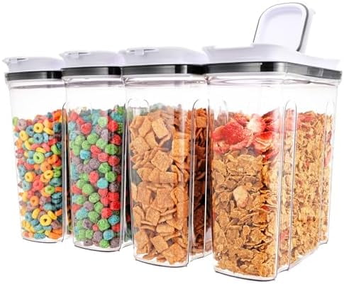 Cereal Containers Storage Set, Airtight Food Storage Container with Lid ...