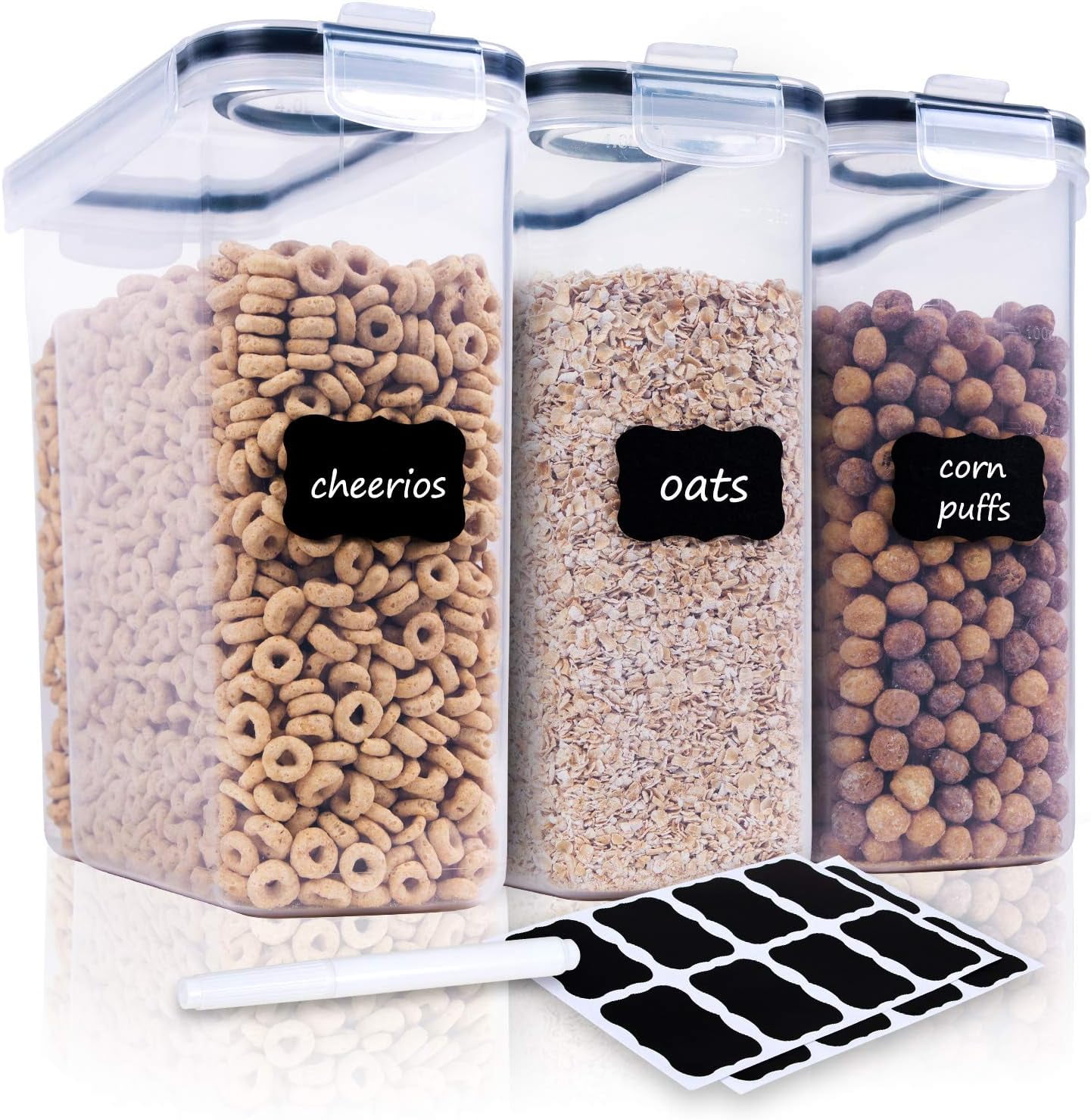 Cereal Containers Storage Set - Airtight Large Food Storage BPA Free ...
