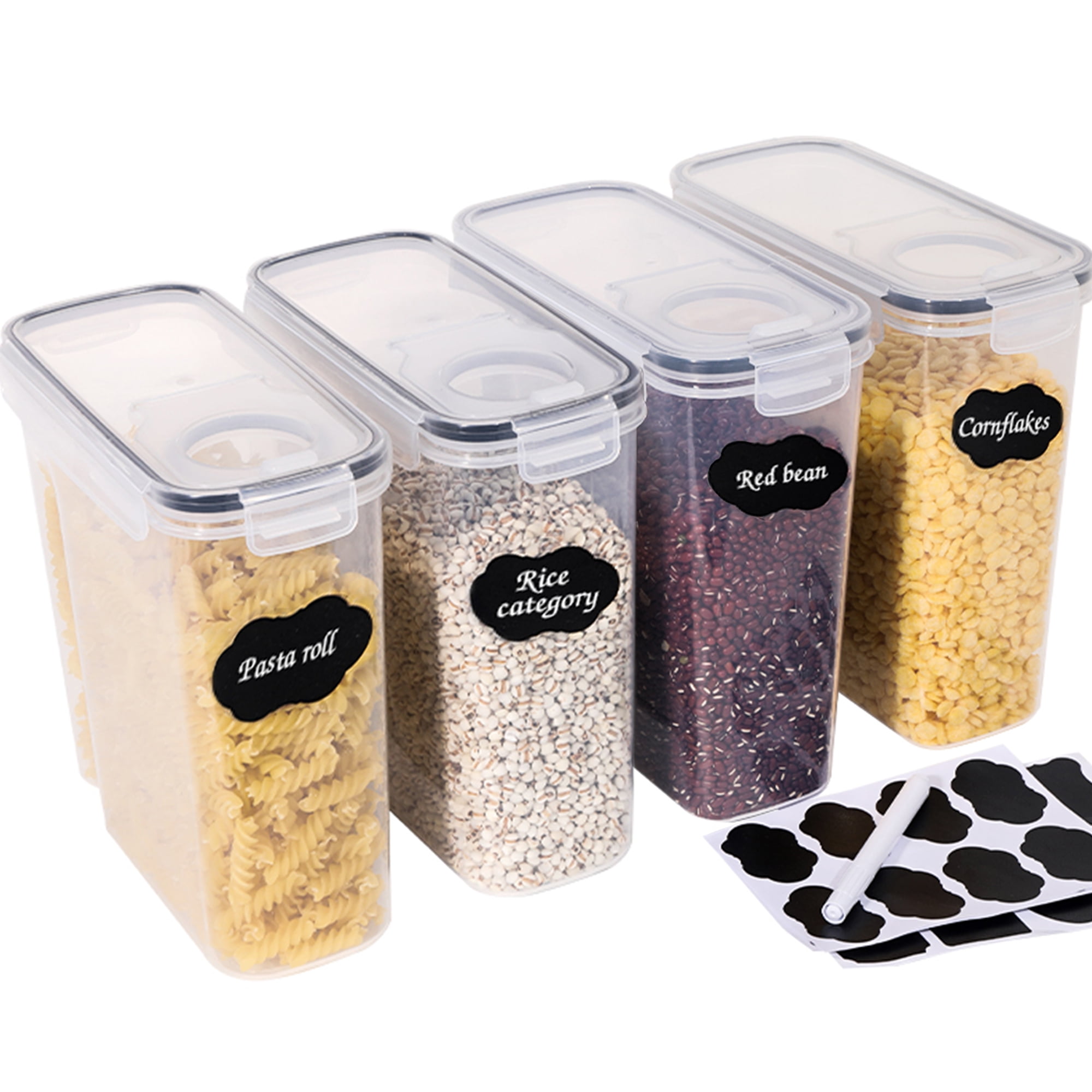 Cereal Containers Storage Set of 4，Garitin Food Storage Containers ...