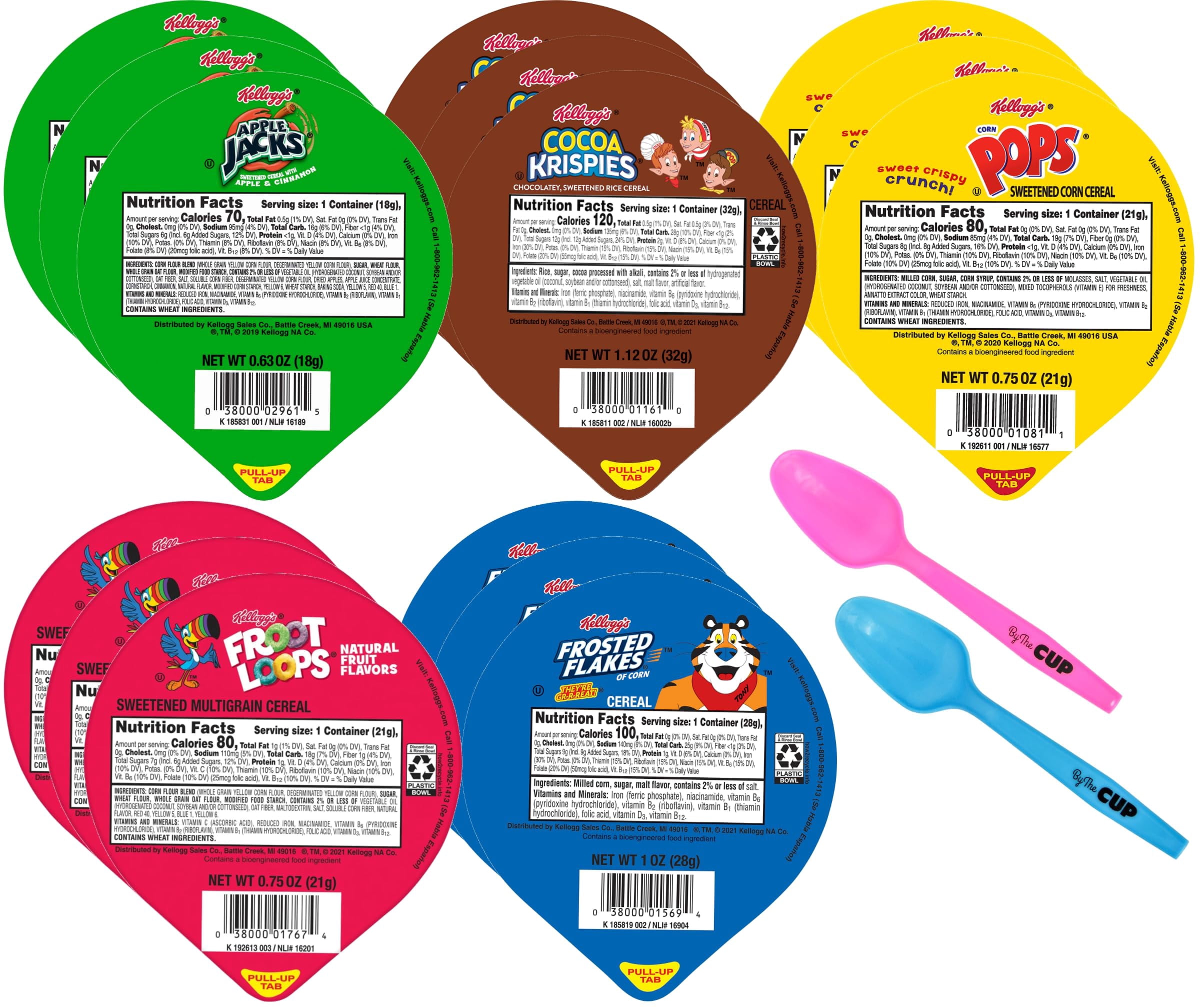 Cereal Cups Variety, Apple Jacks, Cocoa Krispies, H2FSDFroot Loops ...