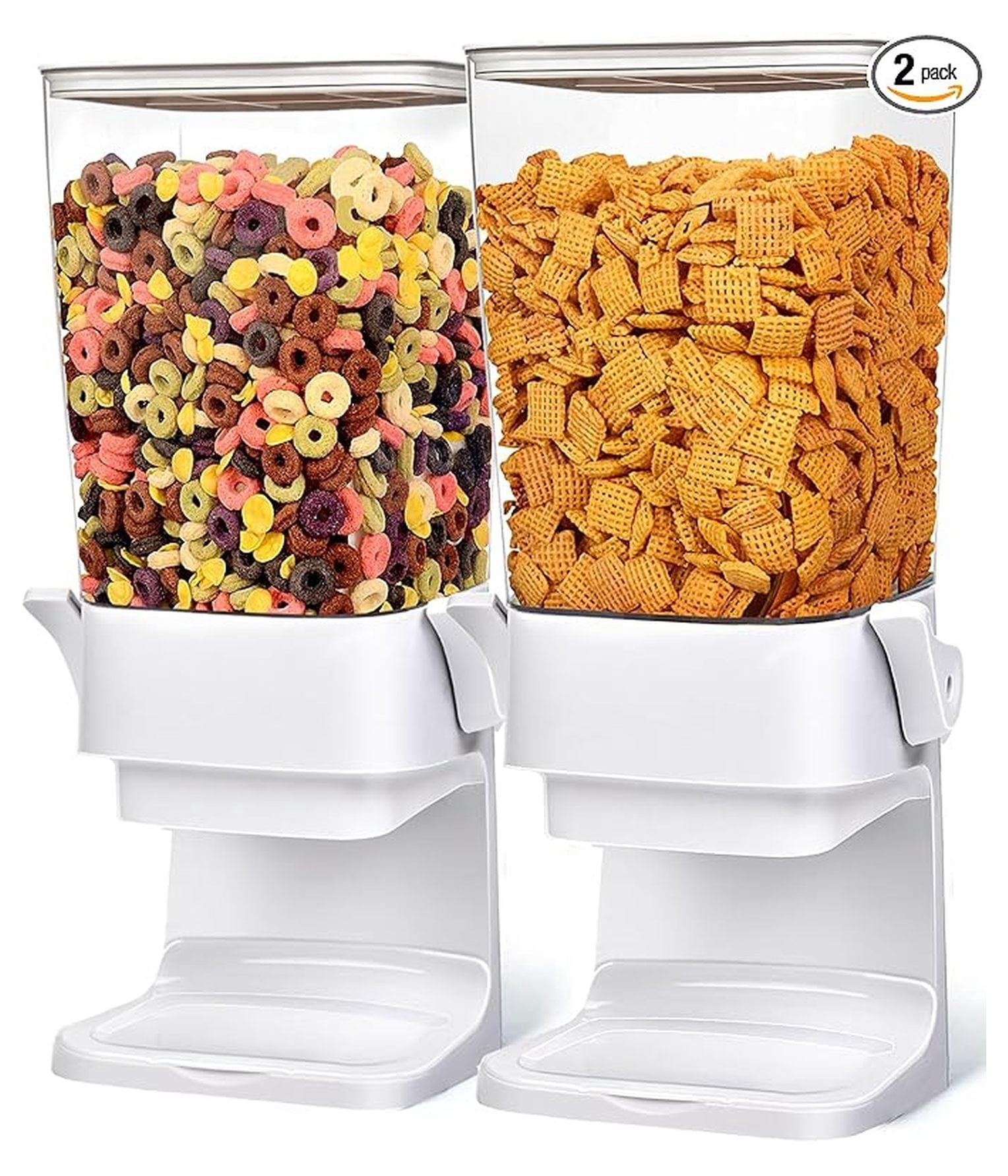 Cereal Dispenser 2-Pack, 5.5L Countertop Food Storage Containers - Dry ...