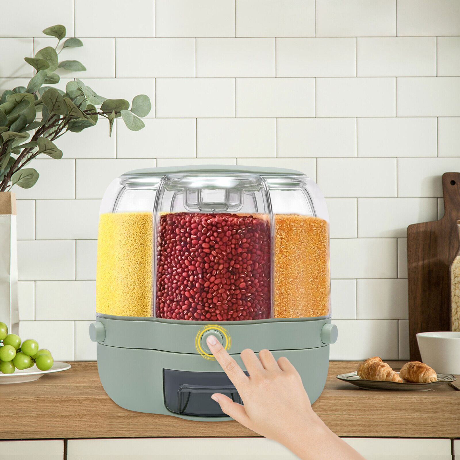 Cereal Dispenser 6 Barns 360 Rotatable Dry Food Storage Rice Container ...