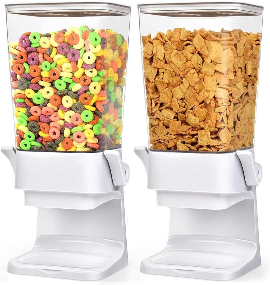 Cereal Dispenser Countertop 2 Pack 5.5 Qt Large Cereal Storage ...