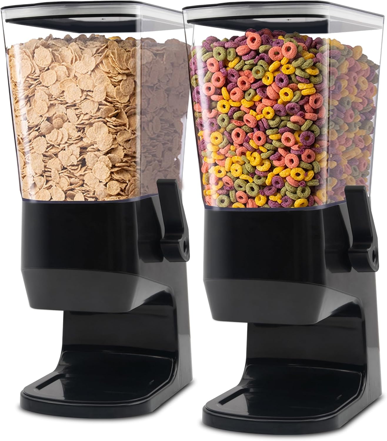 Cereal Dispenser Countertop Black 2 Pack,Dry Food Dispenser, Cereal ...