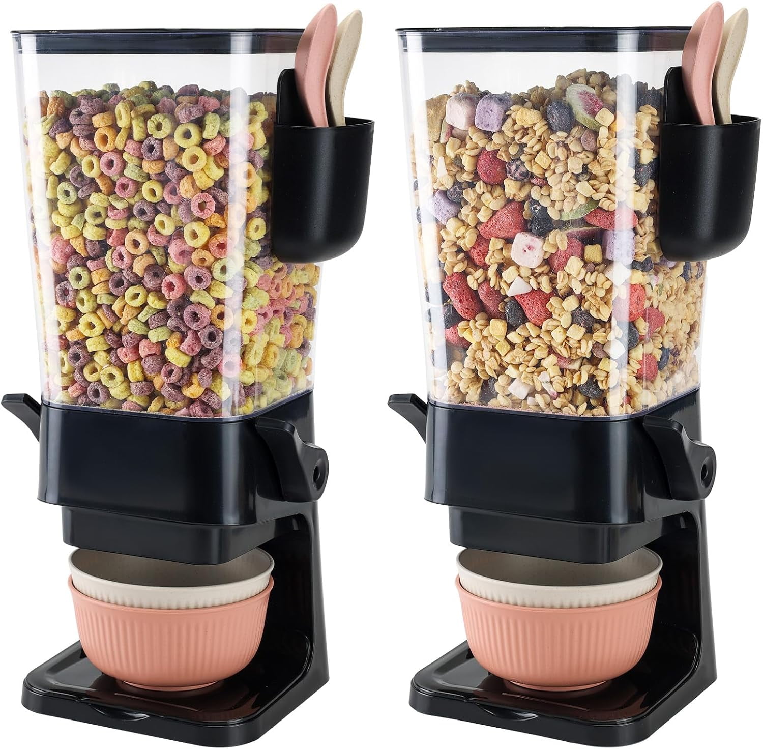 Cereal Dispenser Countertop with Bowls Spoons Cutlery Box Dry Food ...