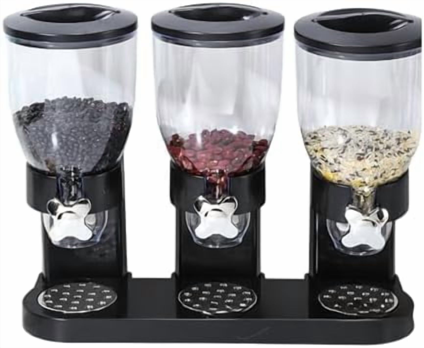 Cereal Dispenser for Countertop,Triple Candy Dispenser, Large Capacity ...