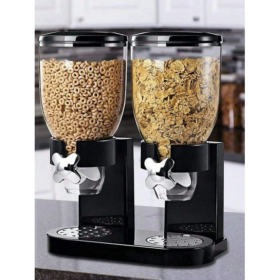 Cereal Dispenser Double Barrel, Kitchen Storage Container for Grain ...