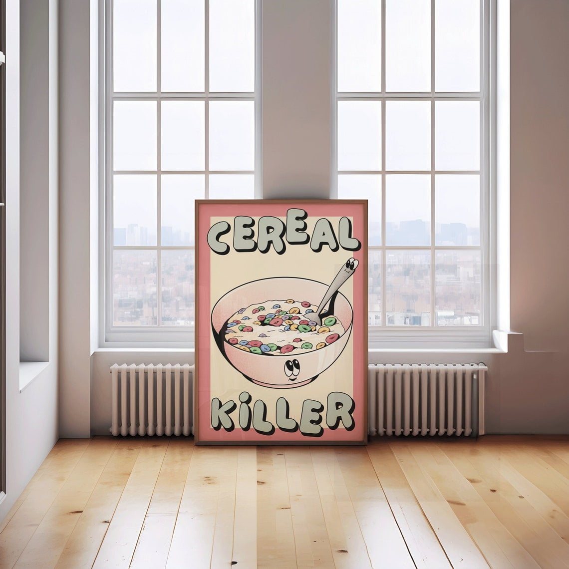 Cereal Killer Art Poster, Funky Cereal Poster, Retro Kitchen Poster ...