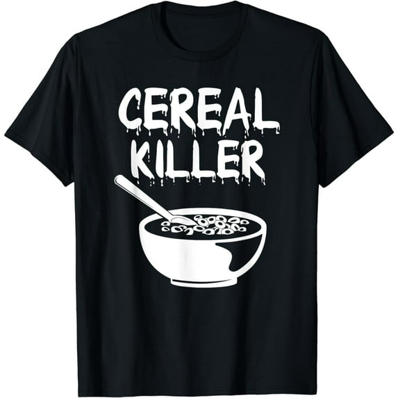 Cereal Killer Graphic T Shirt Black Tee with White Cereal Killer Text ...