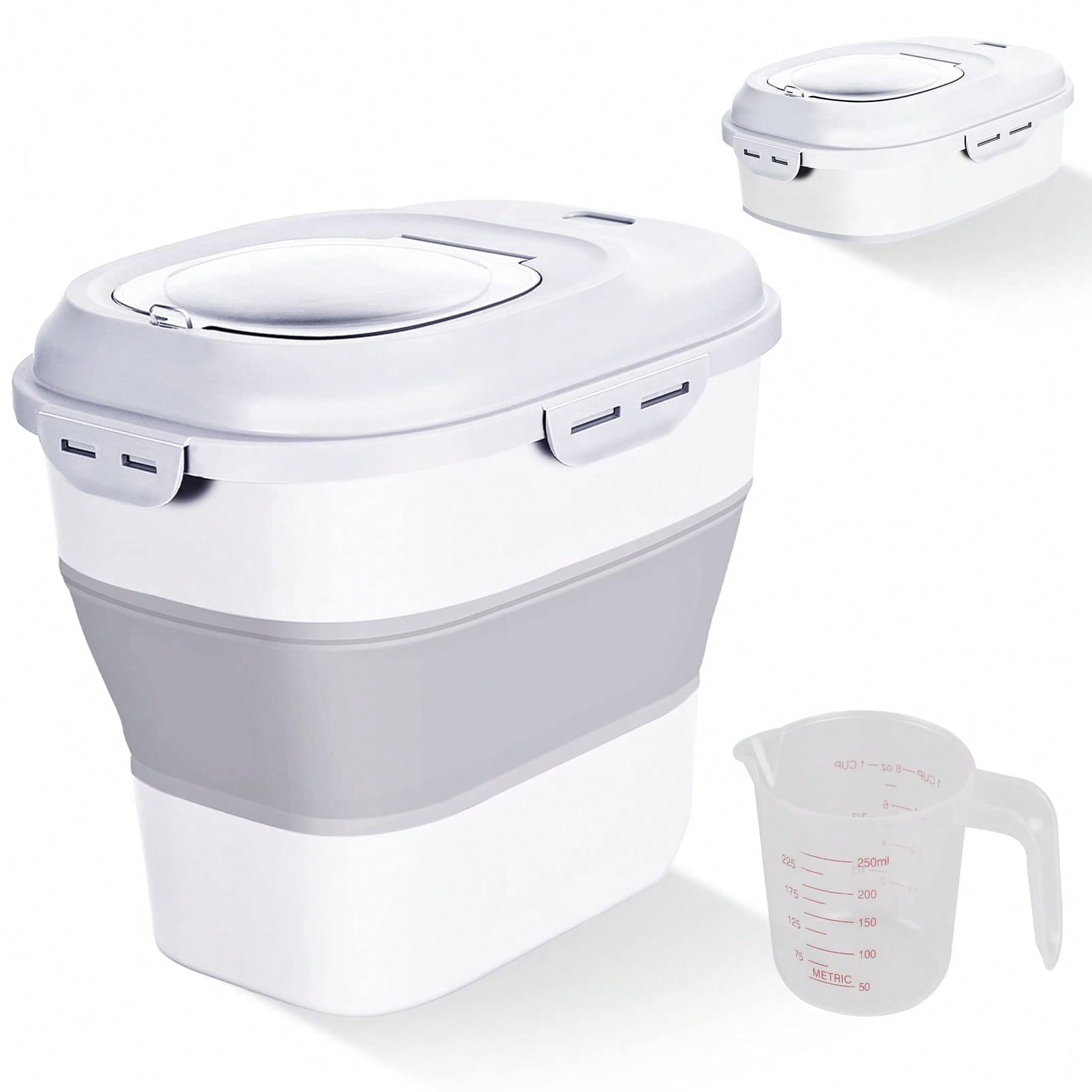 Cereal Rice Food Storage Containers, Collapsible 20 To 50 Lbs Dispenser ...