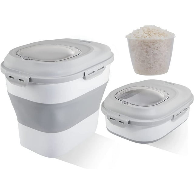 Cereal Rice Food Storage Containers, Collapsible 20 to 50 Lbs Dispenser ...