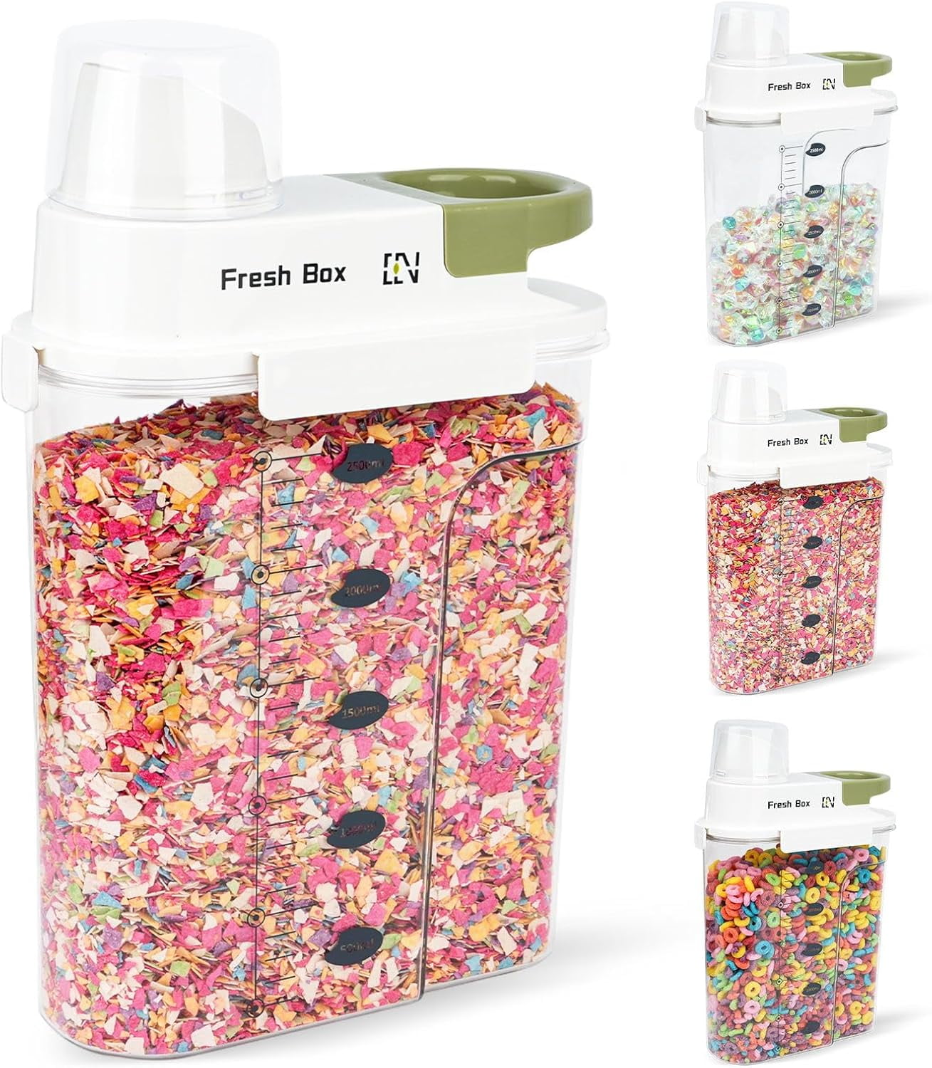 Cereal Storage Container 4Pack,85oz/2.5L Airtight Food Storage ...