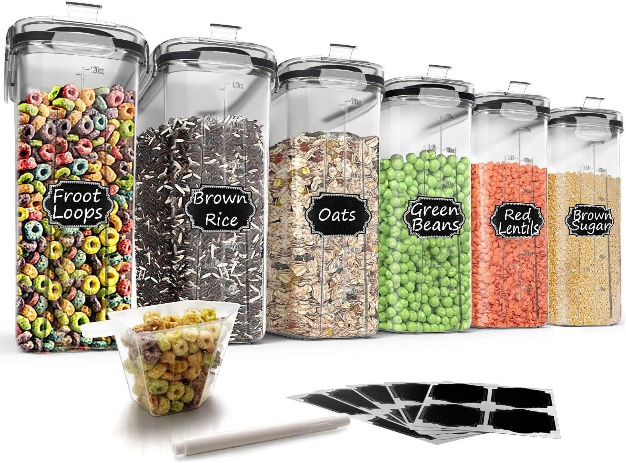 Cereal Storage Containers Set, Large BPA Free Plastic Airtight Food ...