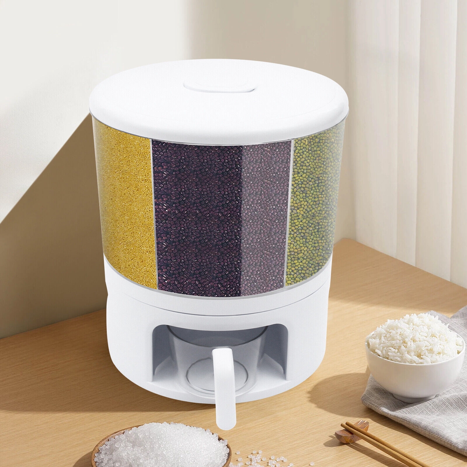 Cereal Storage Dispenser Kitchen Pantry Rice Grain Dry Food Container ...