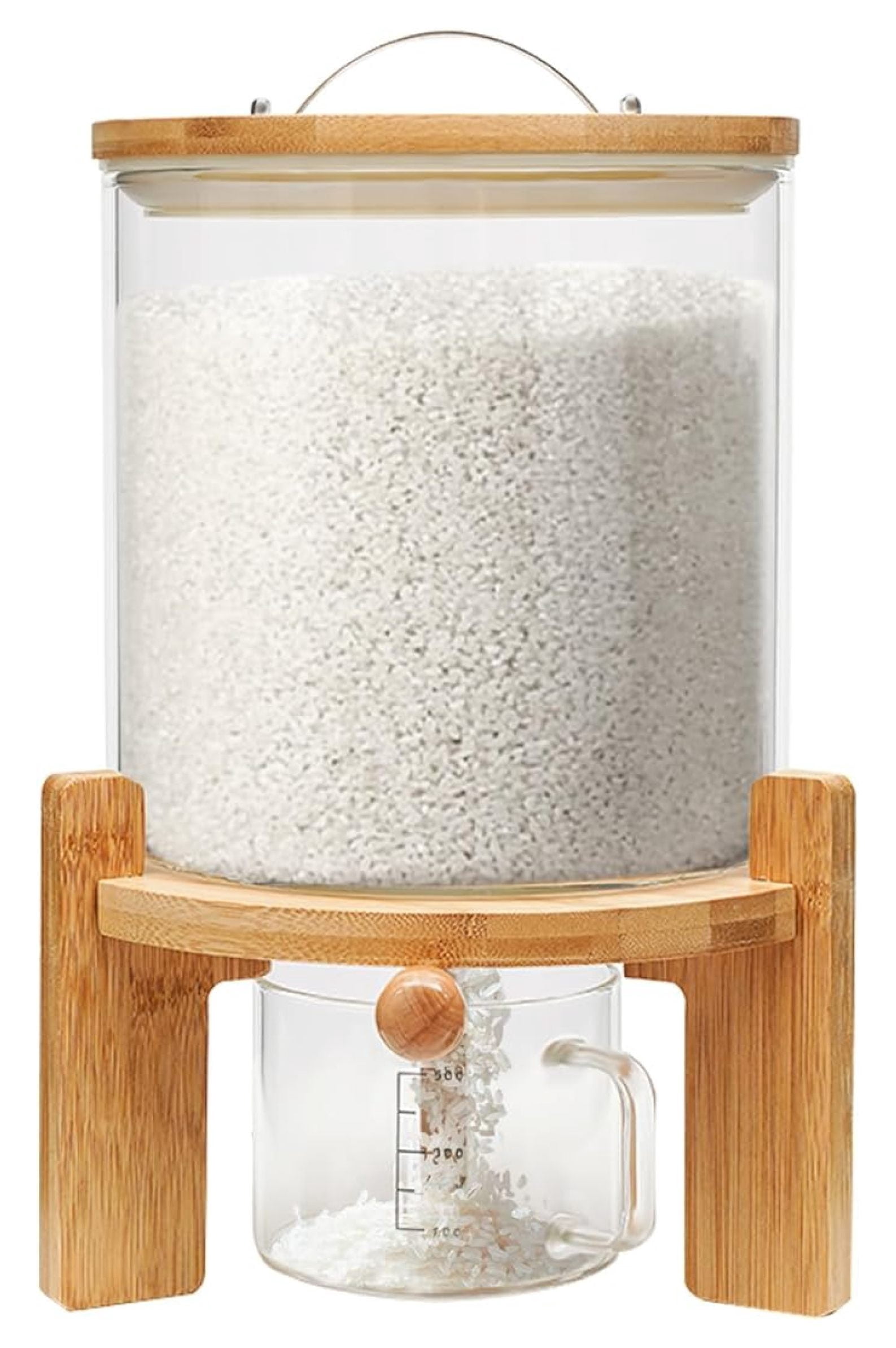 Cereal Storage Dispenser Rice/Grain Dry Food Glass Container 5L for ...