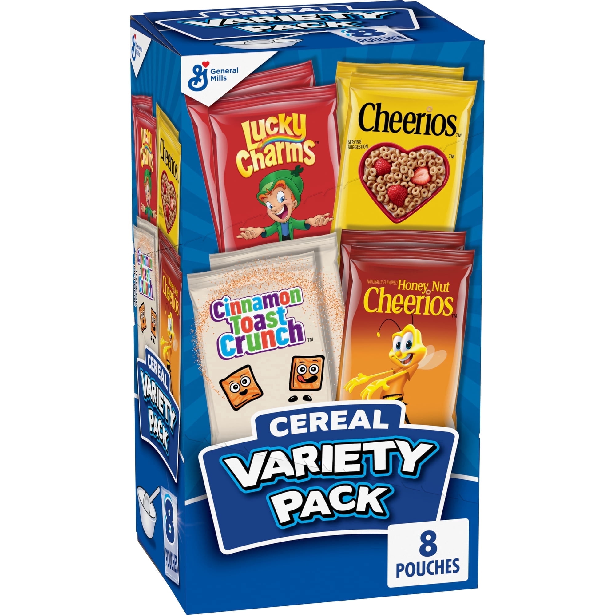 Cereal Variety Pack, Lucky Charms, Cinnamon Toast Crunch, Cheerios, 8 ...