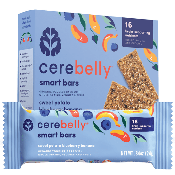 Cerebelly Organic Toddler Snack Bars , Blueberry Banana, 5 Count - Walmart.com