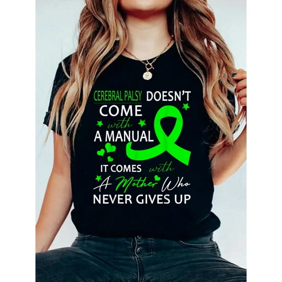 Cerebral Palsy Awareness Green Ribbon Support Mom Quote Women Short ...