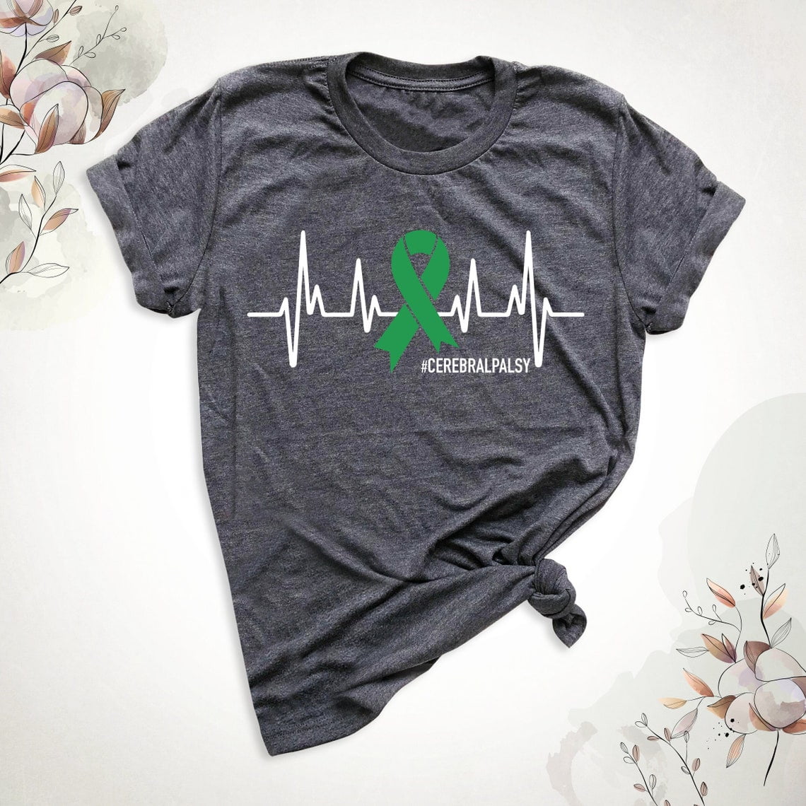 Cerebral Palsy Awareness Shirt, Green Ribbon Tee, Warrior Shirt, Cp ...