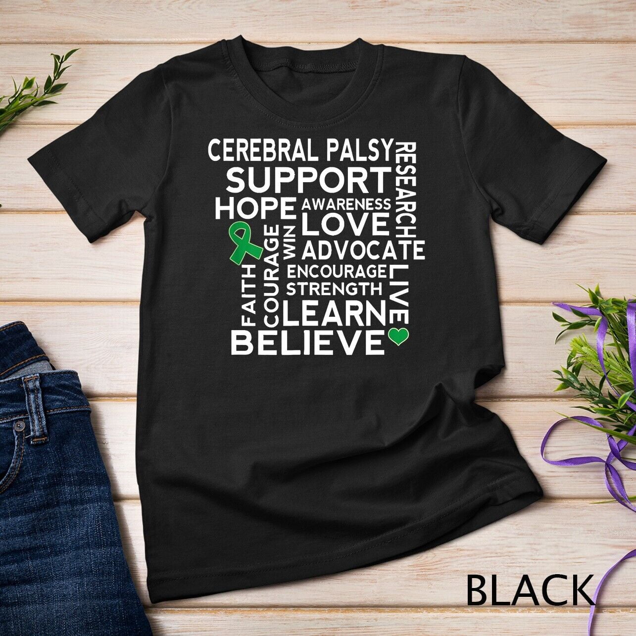 Cerebral Palsy Awareness Support Ribbon Unisex T-shirt - Walmart.com