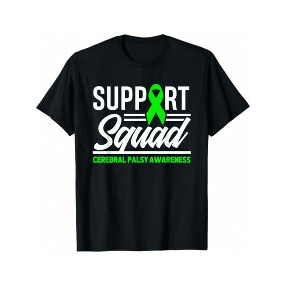 Cerebral Palsy Awareness Support Squad Green Ribbon Unisex Graphic Tee ...