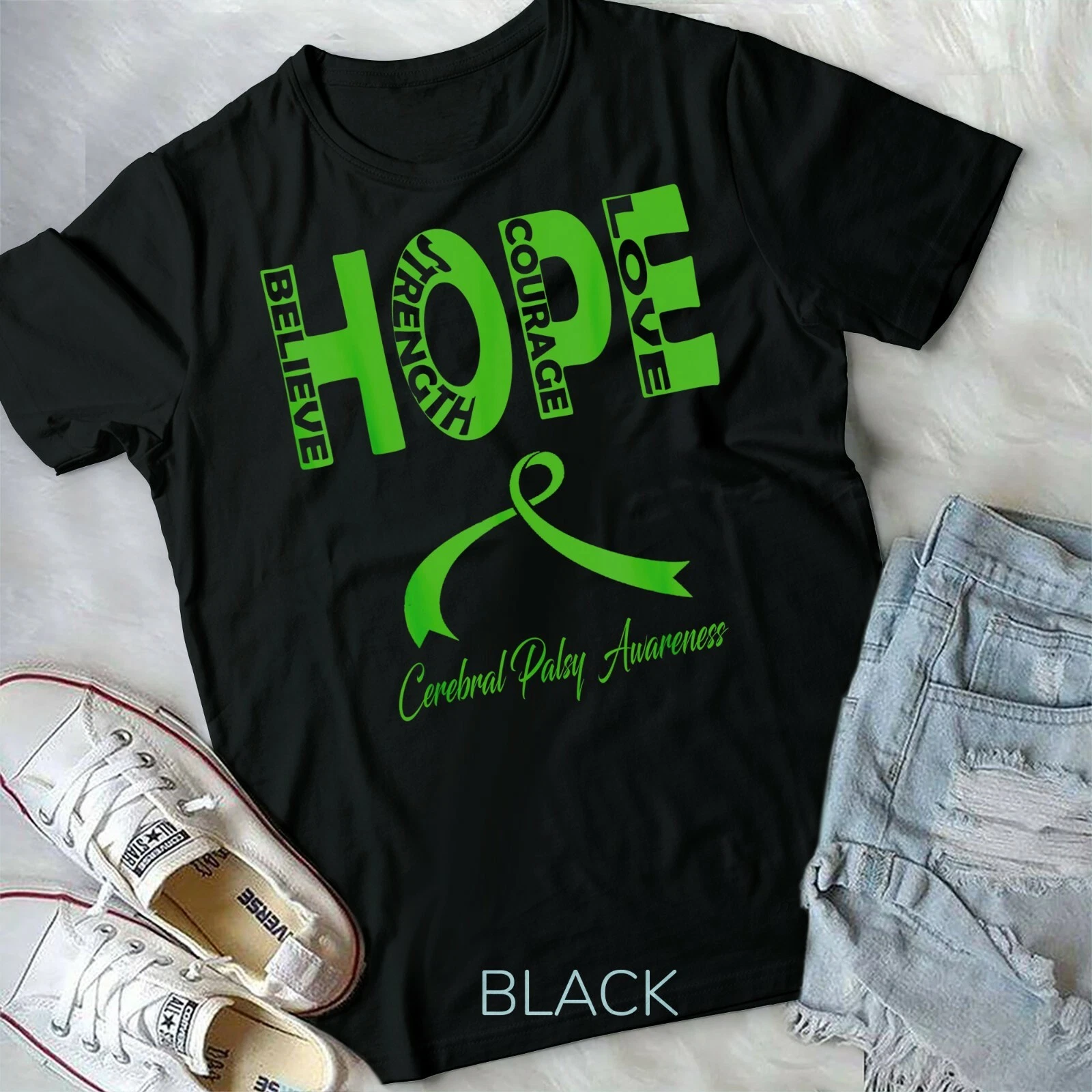Cerebral Palsy Awareness Unisex T-Shirt, Support and Ribbon Themed Gift Unisex T-Shirt - Walmart.com