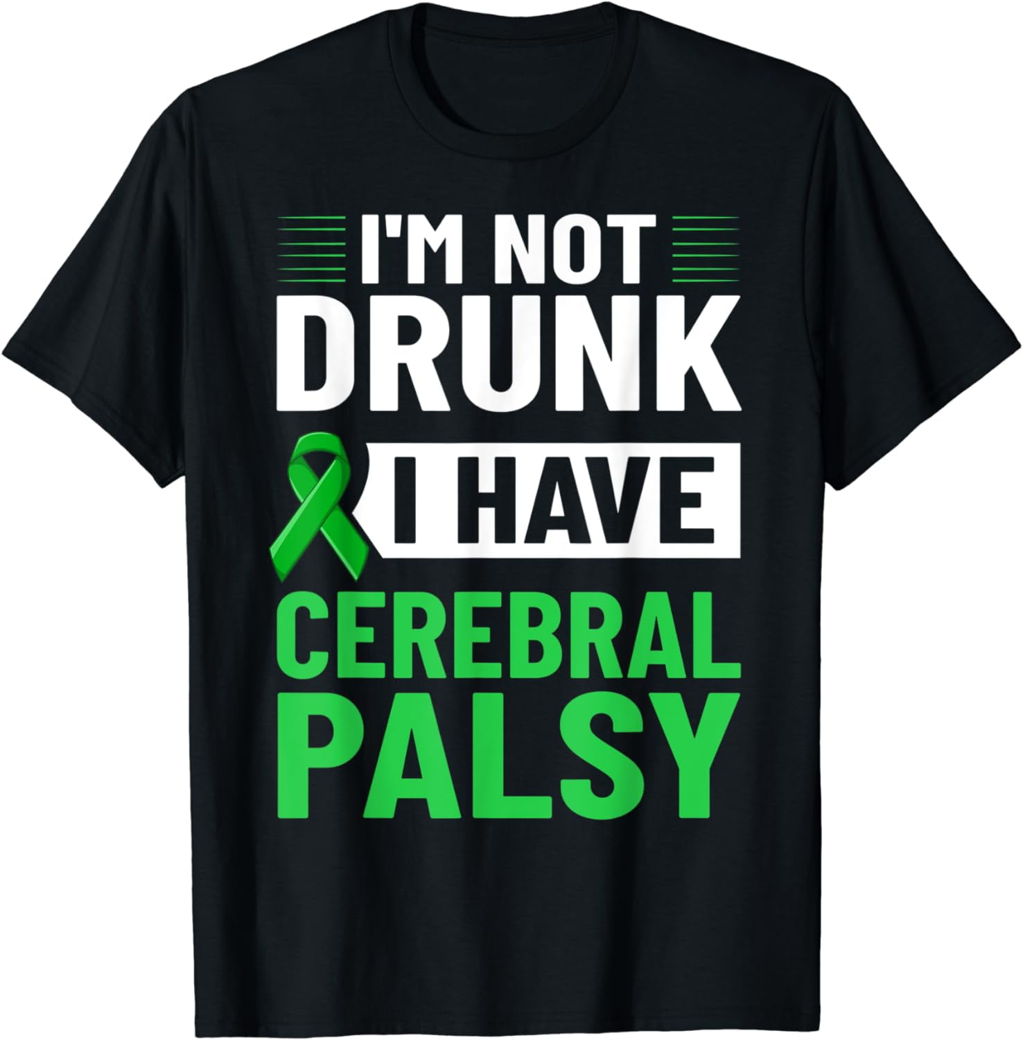 Cerebral Palsy Green Ribbon Brain Damage Awareness T-Shirt - Walmart.com