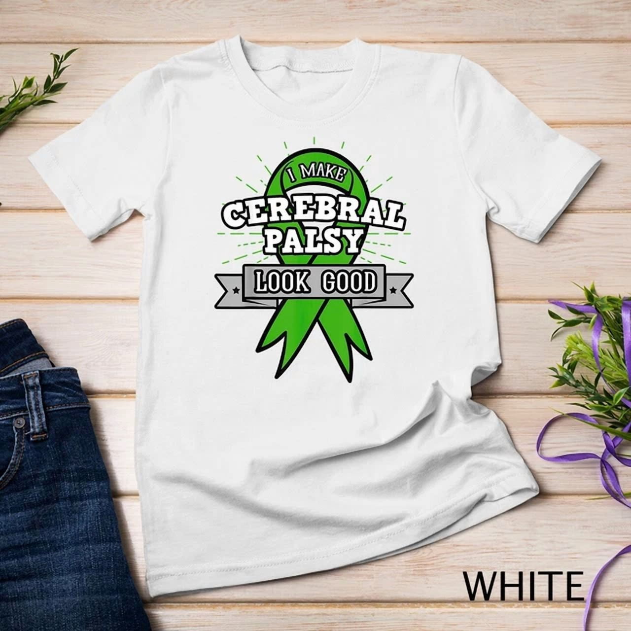 Cerebral Palsy Shirt Green Ribbon Cp Awareness Disease Gift Unisex S ...