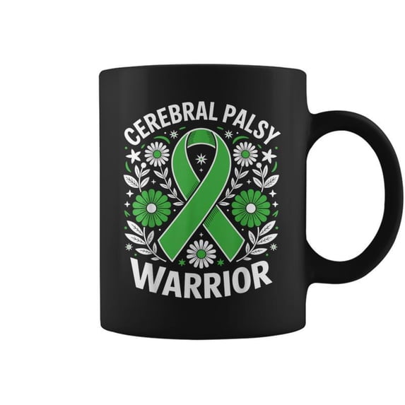 Cerebral Palsy Warrior Floral Cp Awareness Ribbon Fighter Coffee Mugs ...