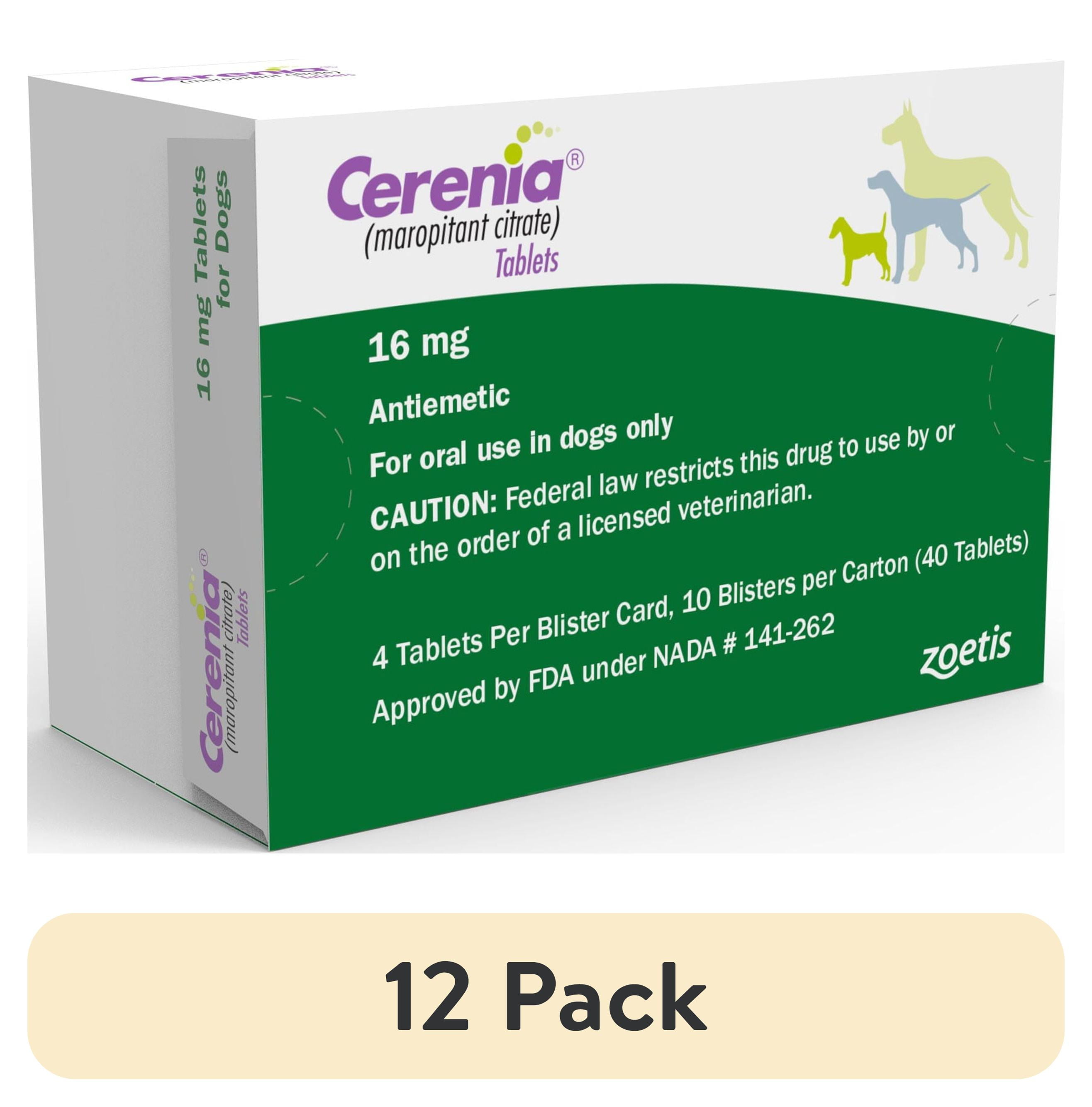 (12 pack) Cerenia (maropitant citrate) Tablets 16 mg - Walmart.com