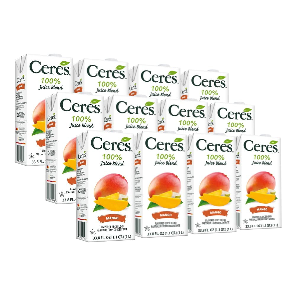 Ceres 100% All Natural Pure Fruit Juice Blend, Mango - Gluten Free ...