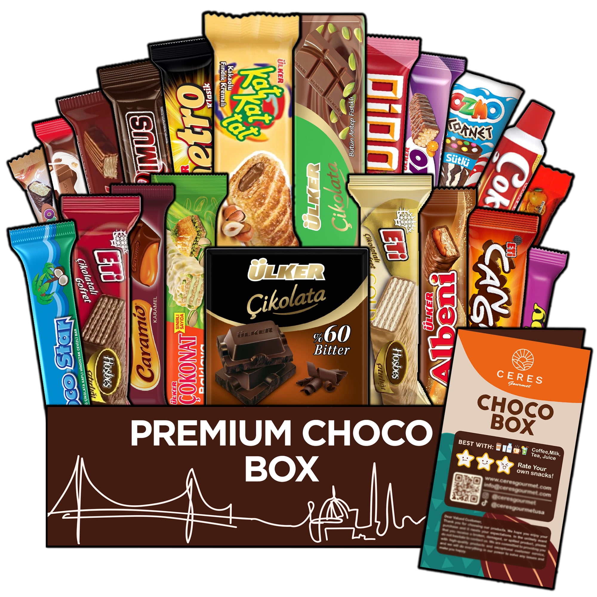 Ceres Gourmet International Chocolate Variety Box 21 Pcs, Full-Size ...