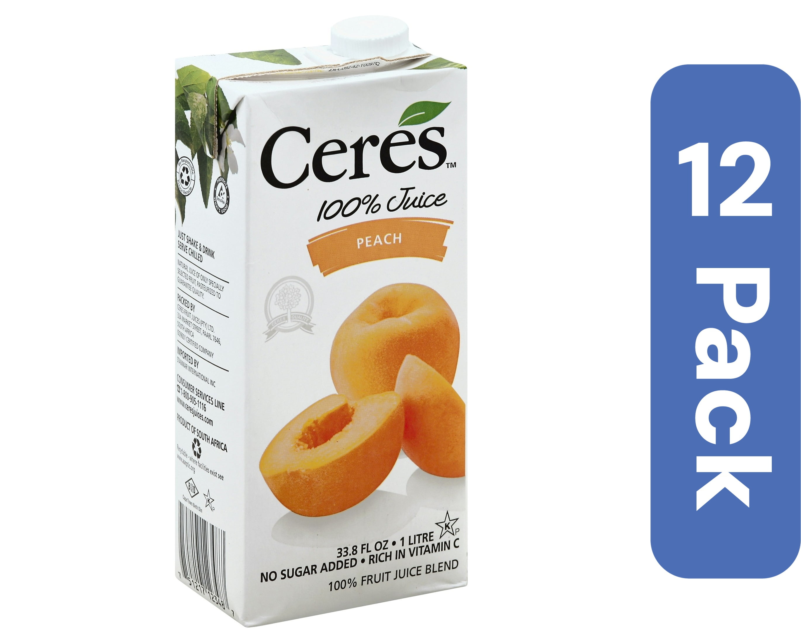 Ceres Peach Juice 33.8 oz (Pack Of 12) - Walmart.com
