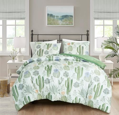 Cereus 2-Piece Southwestern Serene Desert Comforter Set - Green Blue ...
