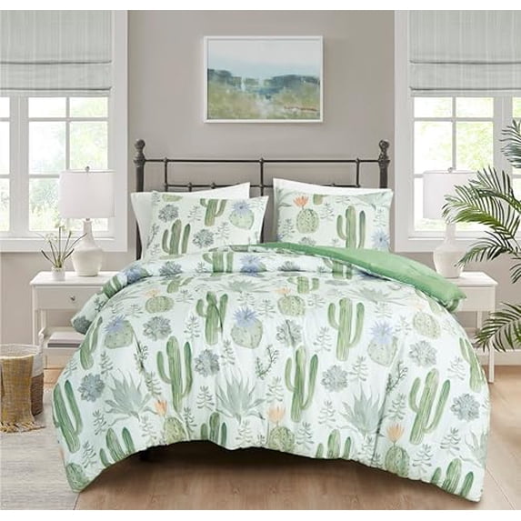 Cereus 2-Piece Southwestern Serene Desert Comforter Set - Green Blue ...