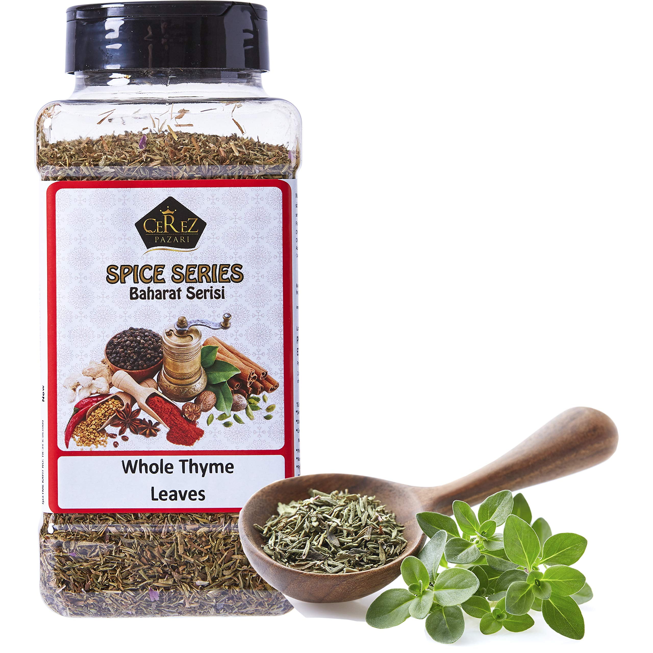 Cerez Pazari Dried TWE5 Thyme Whole Leaves, Premium Grade Natural Thyme, Freshly Packed ...