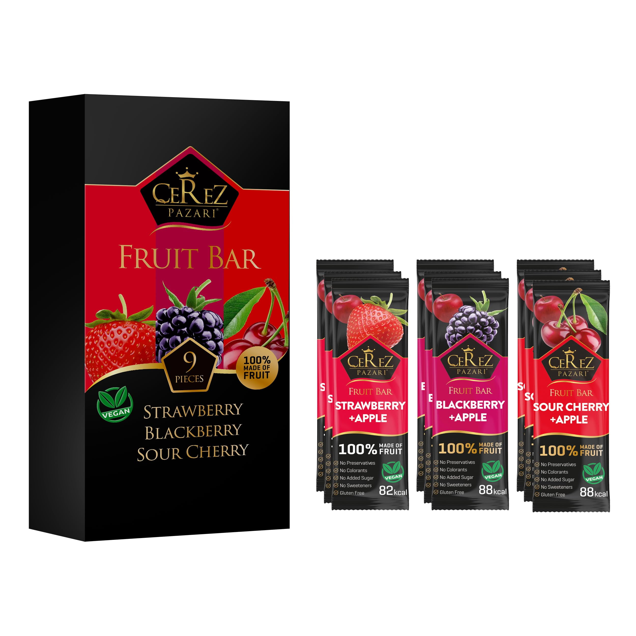 Cerez Pazari Fruit Leather VTF5 Snacks Variety Pack for and Kids ...