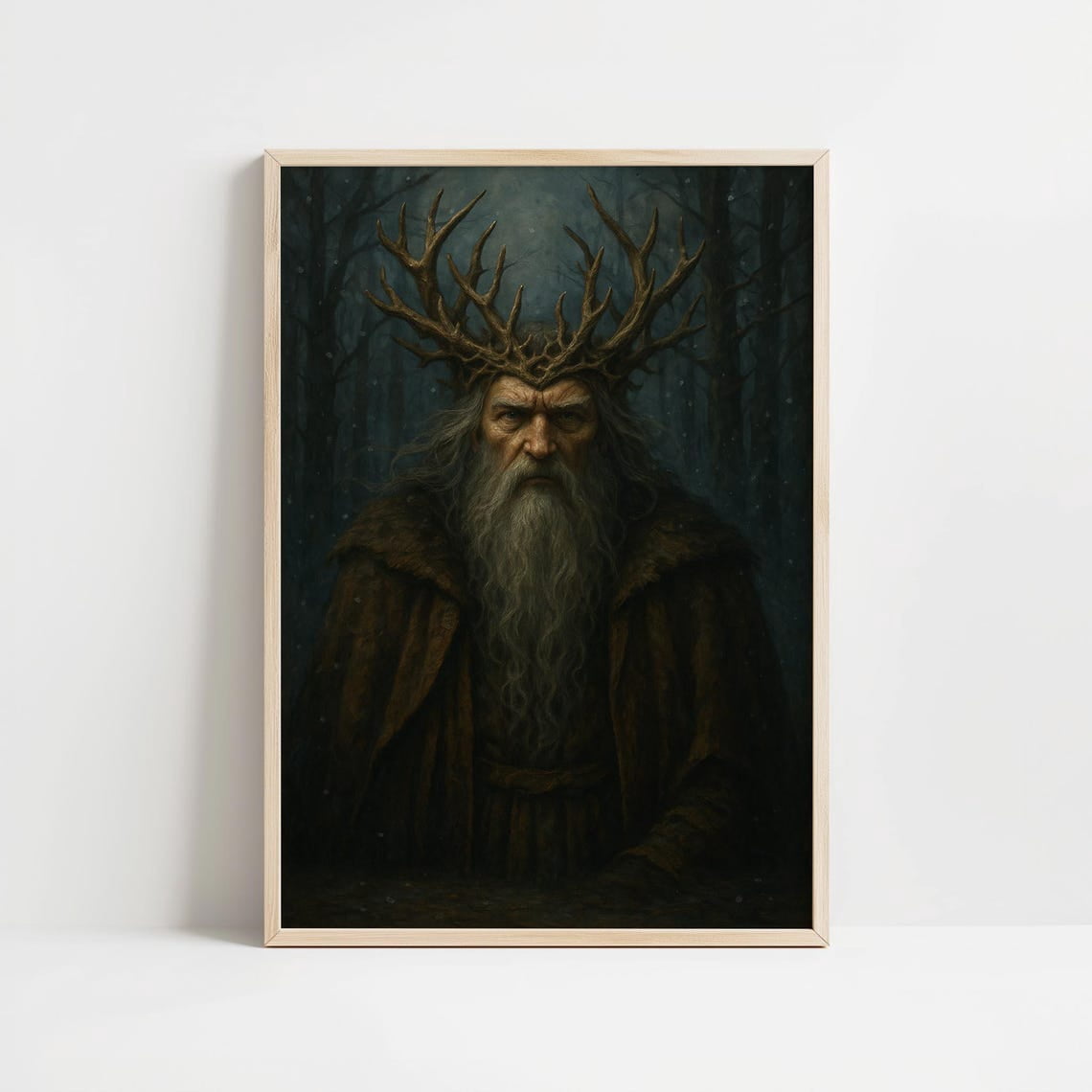 Cernunnos Horned Forest God Dark Academia, Unframed Canvas Size 8x12 ...