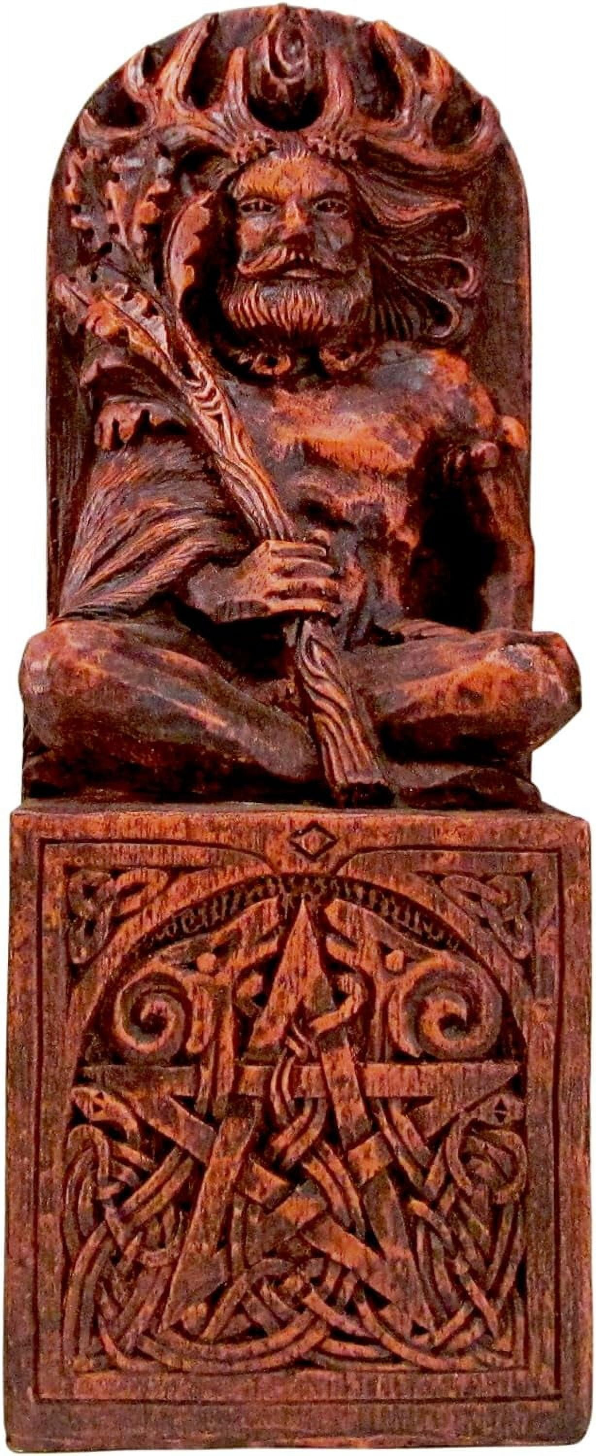 Cernunnos Statue Wiccan Pagan Horned God Decor Wood Finish 8" - Walmart.com