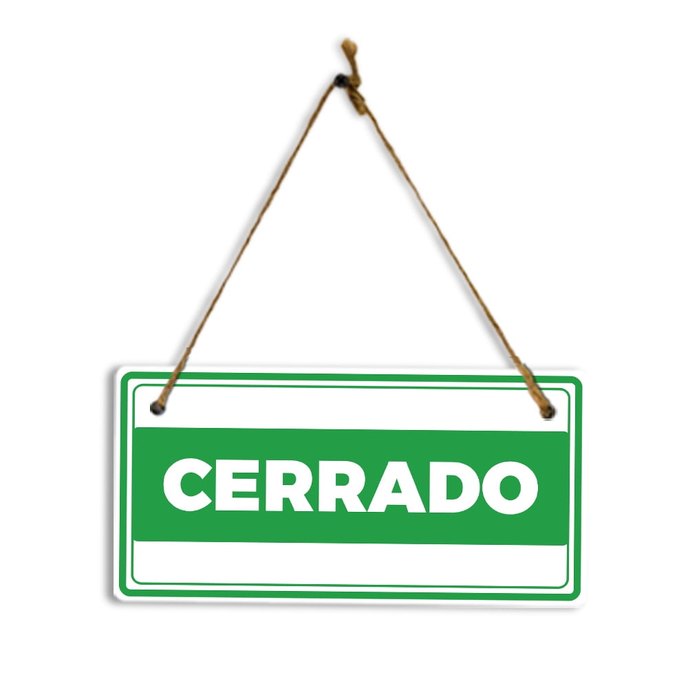 Cerrado 5x10 Hanging Plus Wall or Door Sign | Cafe & Shop Decor ...