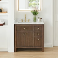 Design Element Austin 60" Vanity Base Only in Walnut - Walmart.com