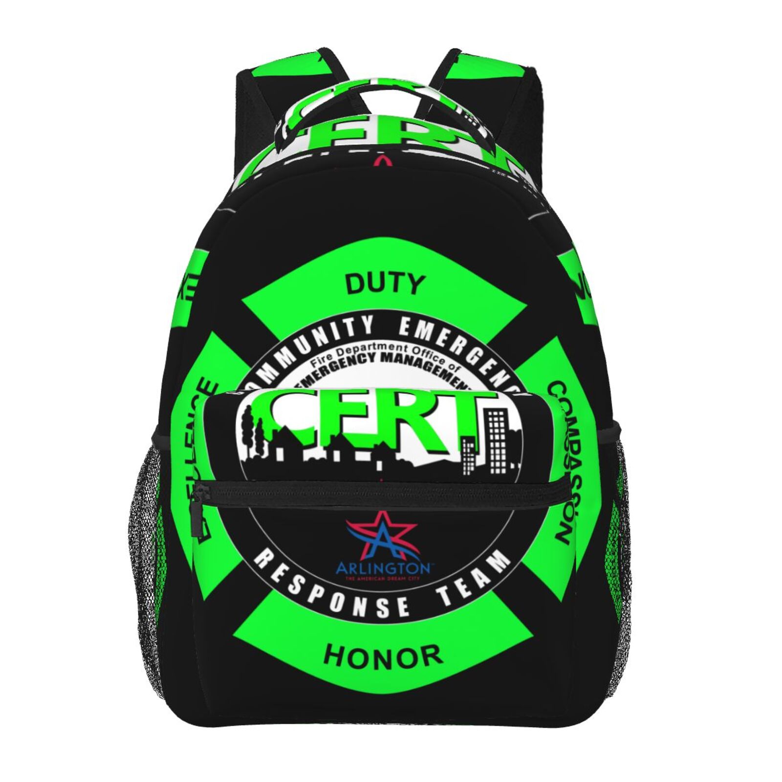 Cert Community Emergency Response Team Black Backpack for Women Men ...