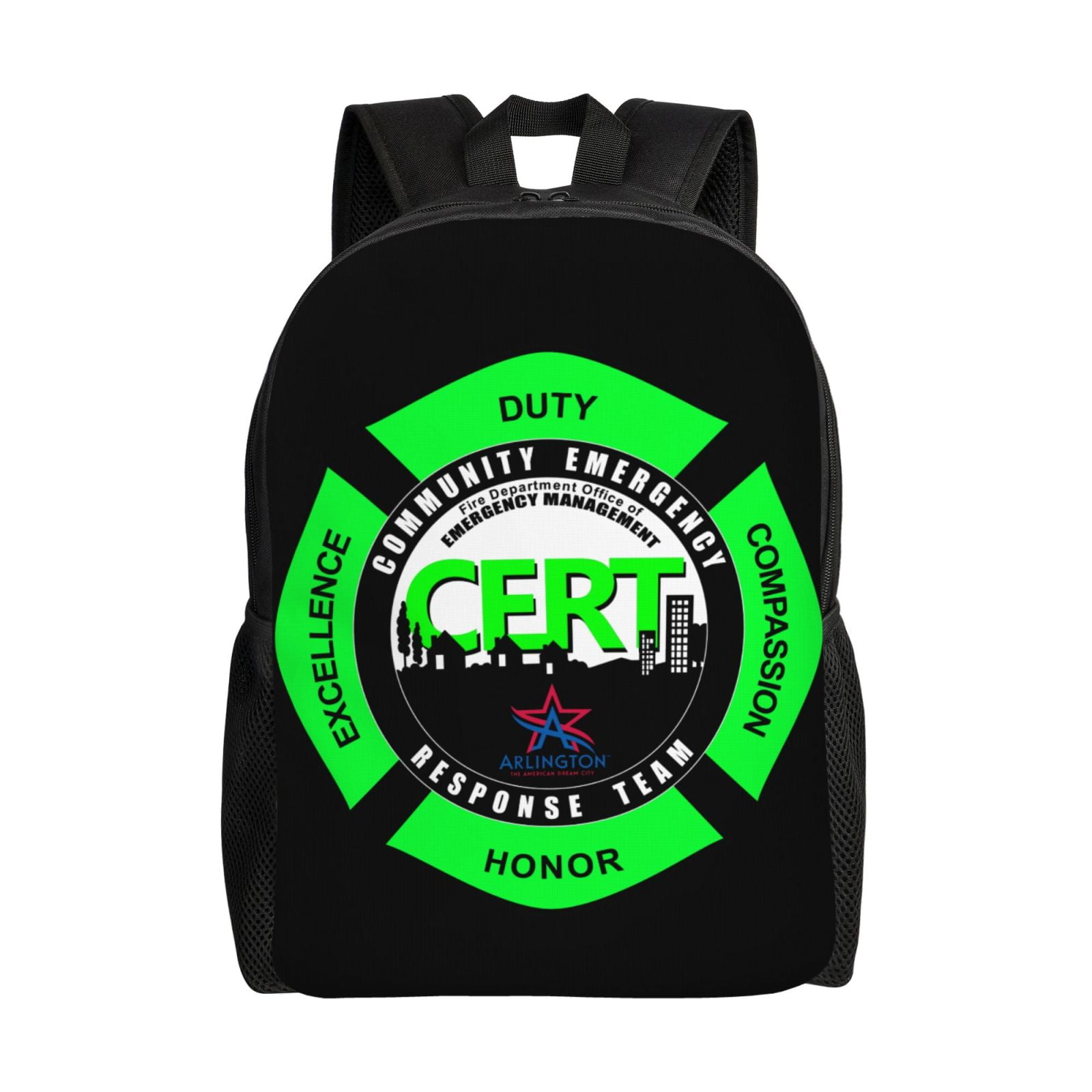 Cert Community Emergency Response Team Black Backpack for Women Men ...